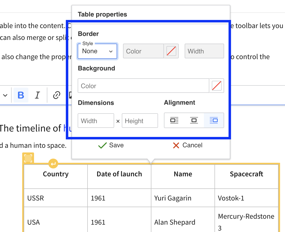 Support Ckeditor 5s Table Properties And Cell Properties Plugins In 7410